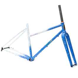 *CRUST BIKES* evasion lite step thru frame (blue & white splatter fade ...
