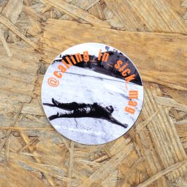 *CALLING IN SICK* laying down circle sticker - BLUE LUG ONLINE STORE