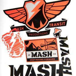 *MASH* sticker pack (neon orange/black) - BLUE LUG ONLINE STORE